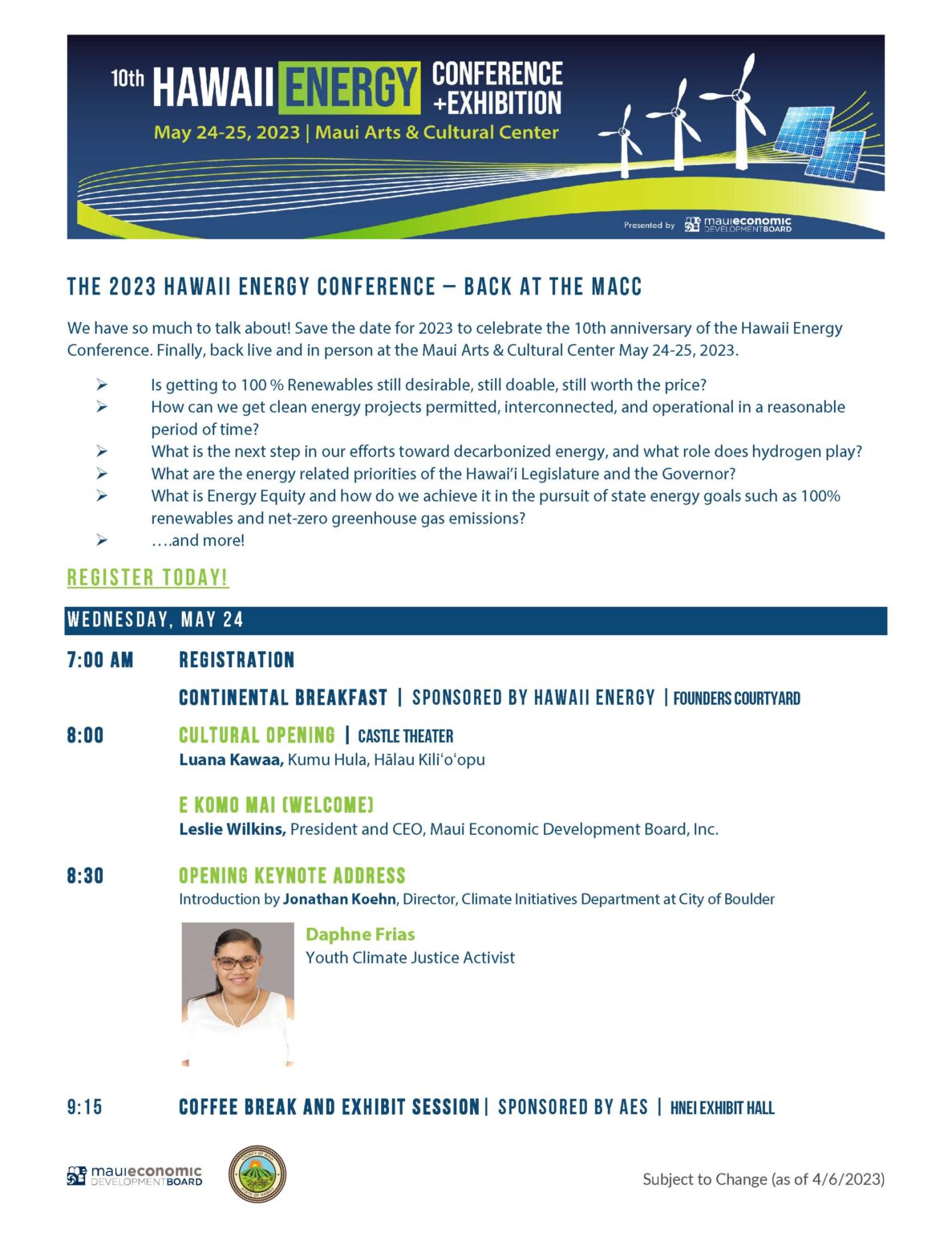 Program - Hawaii Energy Conference