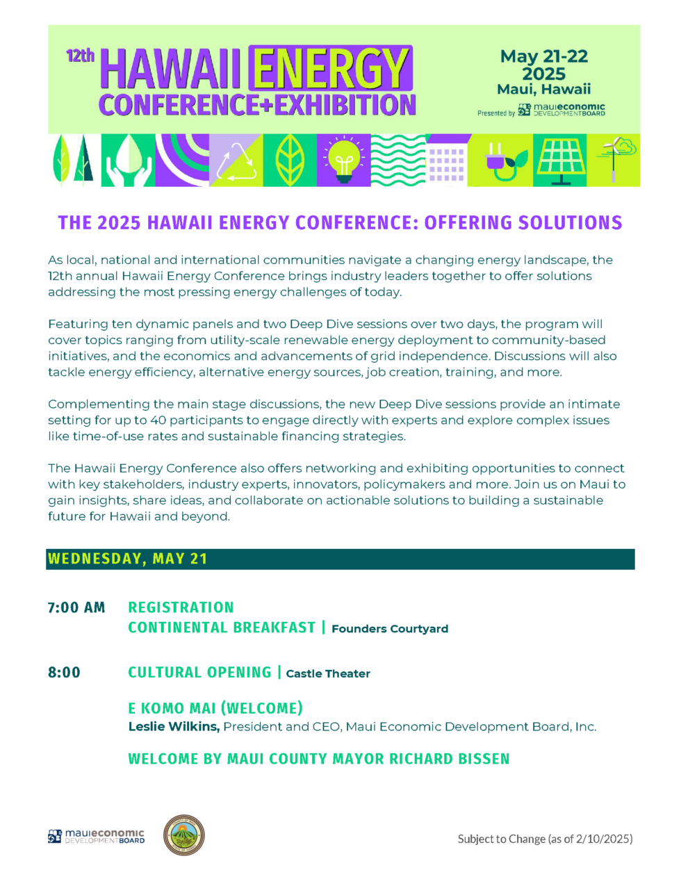 Program - Hawaii Energy Conference